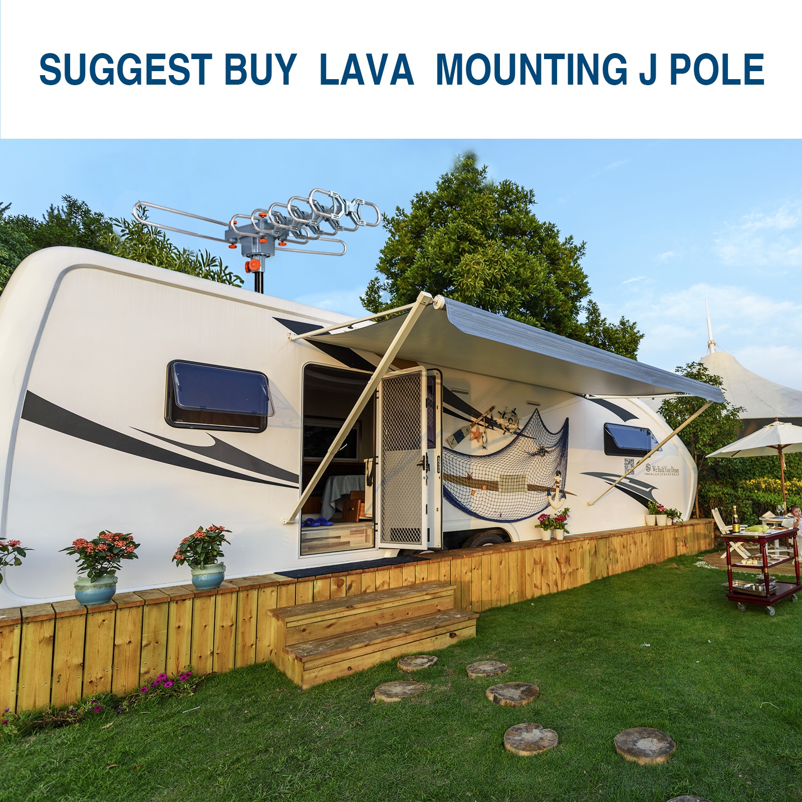 LAVA HD-2805 Elite, Outdoor TV Antenna, Remote Control, 360 Degree ...